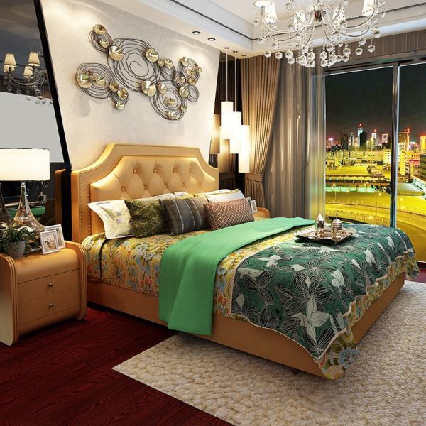 Classic tufted leatherette bed – Indian Nest