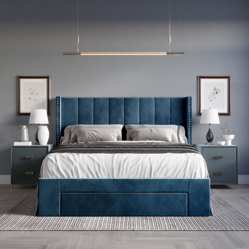 Rolex Pretty Blue Upholstered bed – Indian Nest